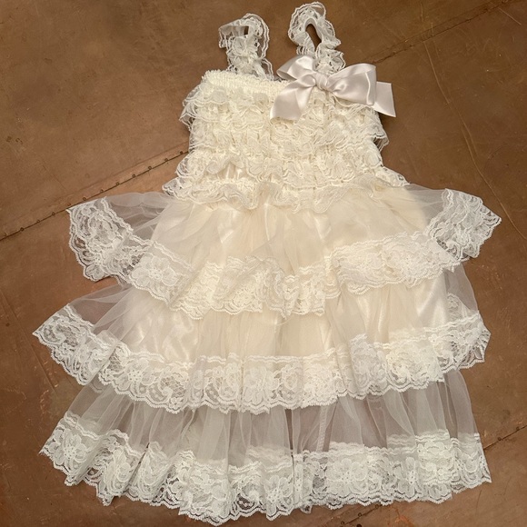 Dresses | Ivory Lace Boho Flower Girl Photo Shoot Tiered Dress | Poshmark